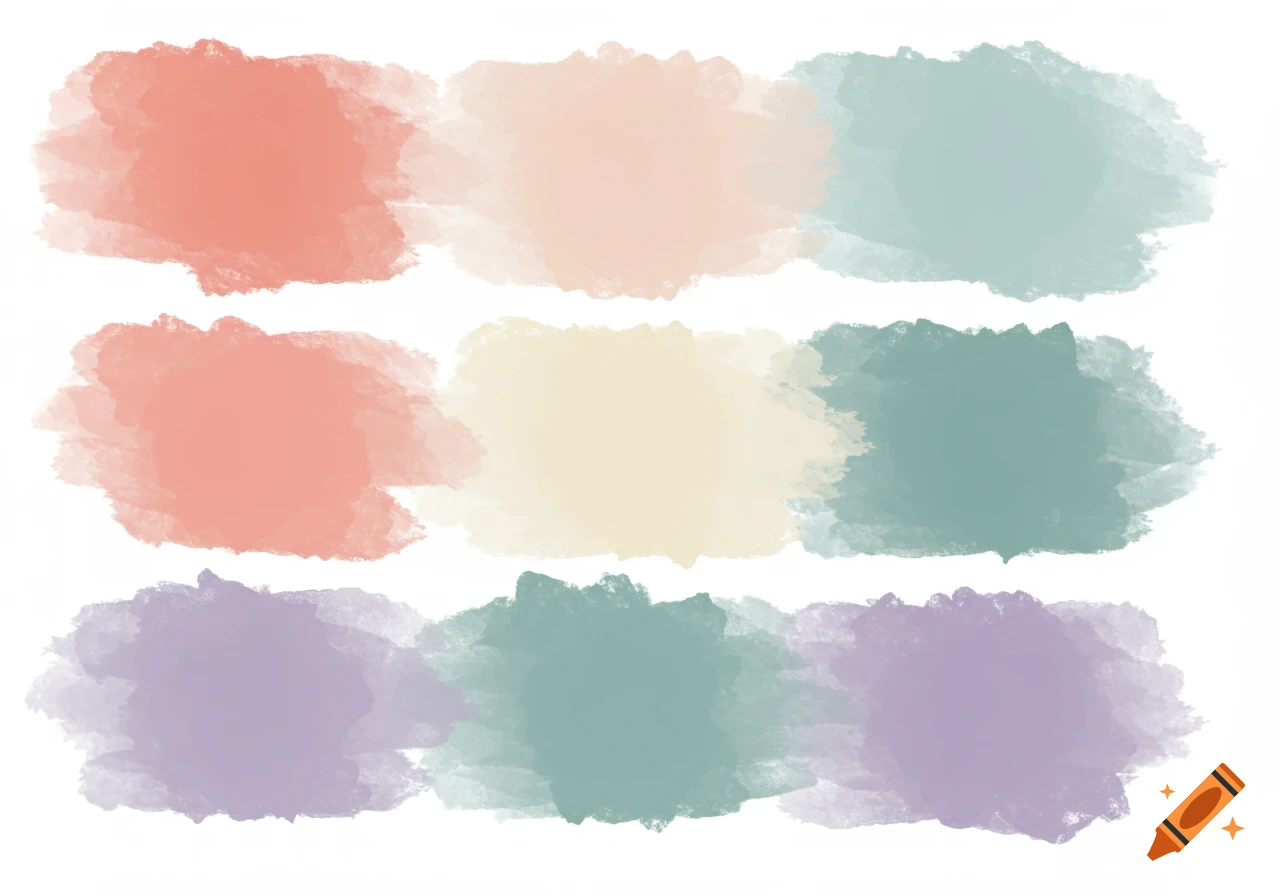 A grid of pastel watercolor color swatches on Craiyon