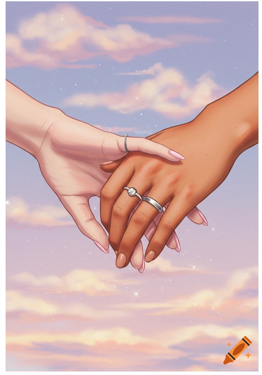 Illustration of two hands, one light-skinned and one dark-skinned ...