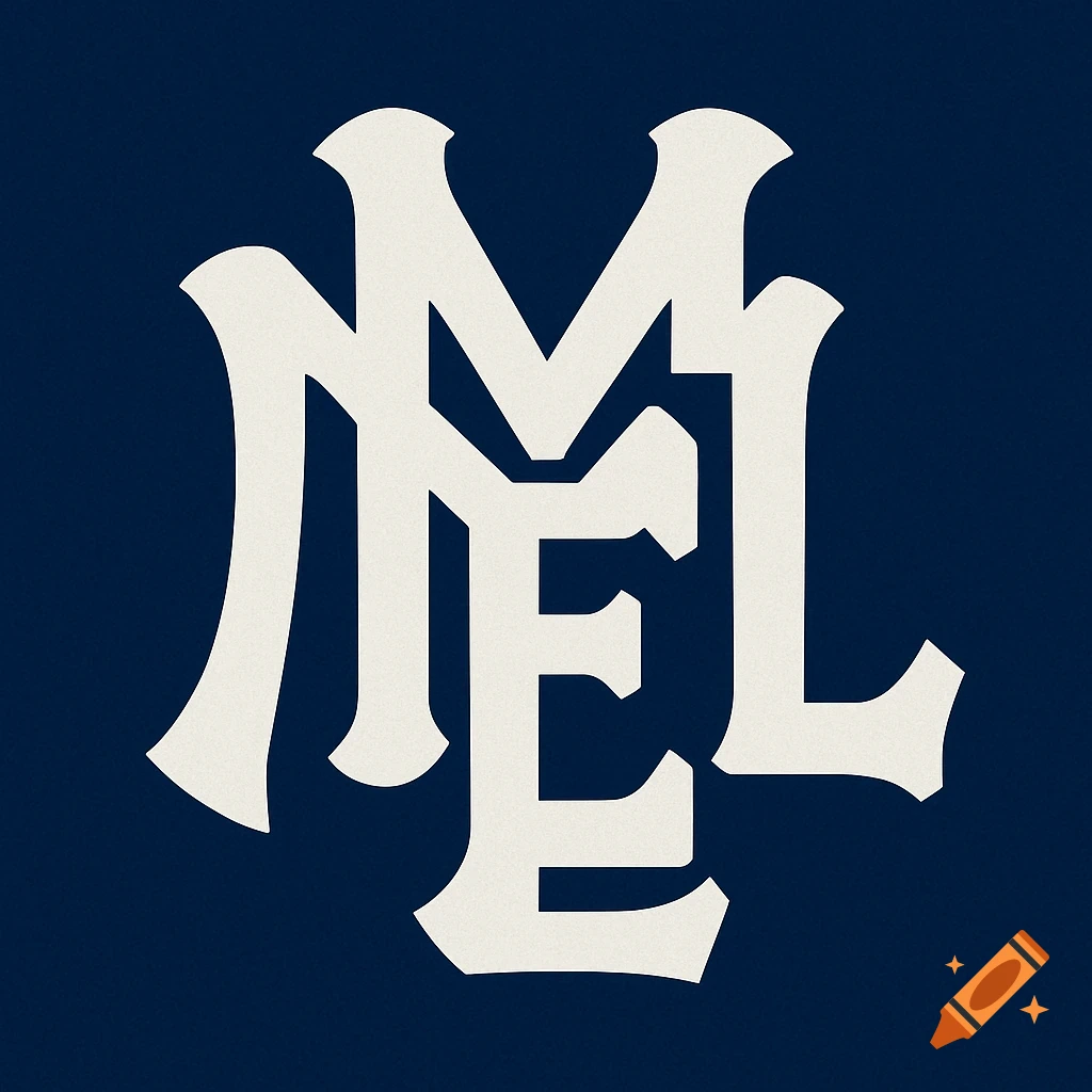 Interlocking logo with white M, E, and L letters on a dark blue ...