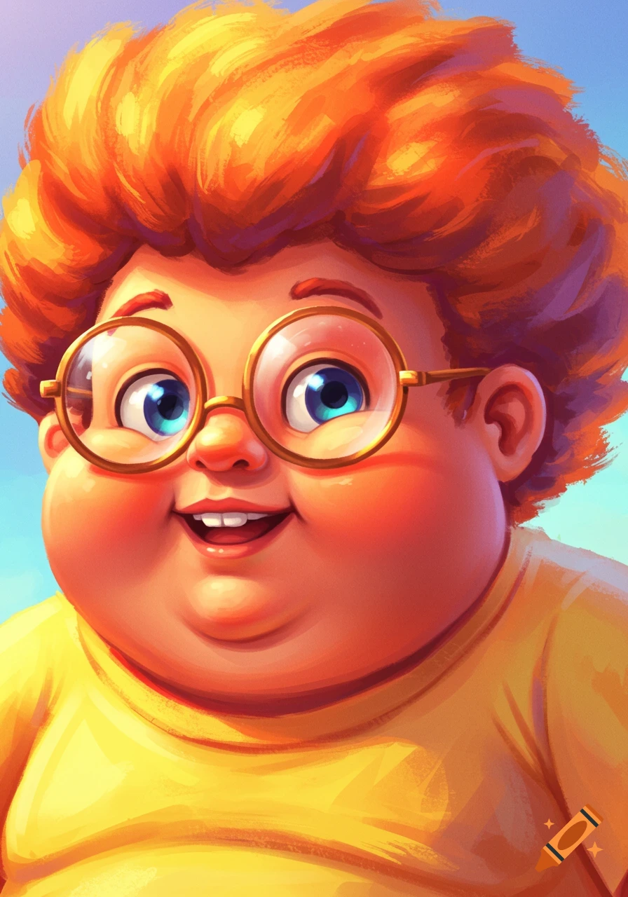 Fat Kid With Mullet Cartoon
