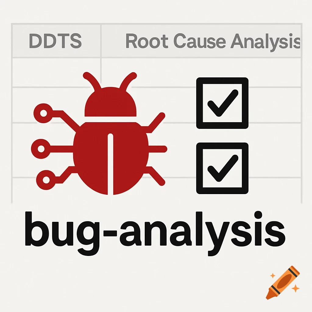 A logo with a red stylized bug icon, two checkboxes with checkmarks ...
