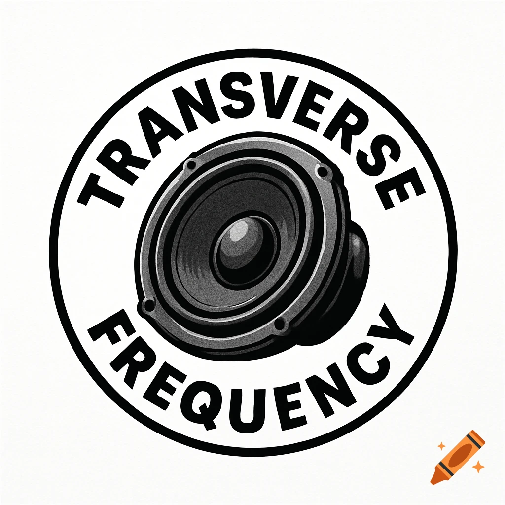 Black and white logo with a speaker and the text Transverse Frequency ...
