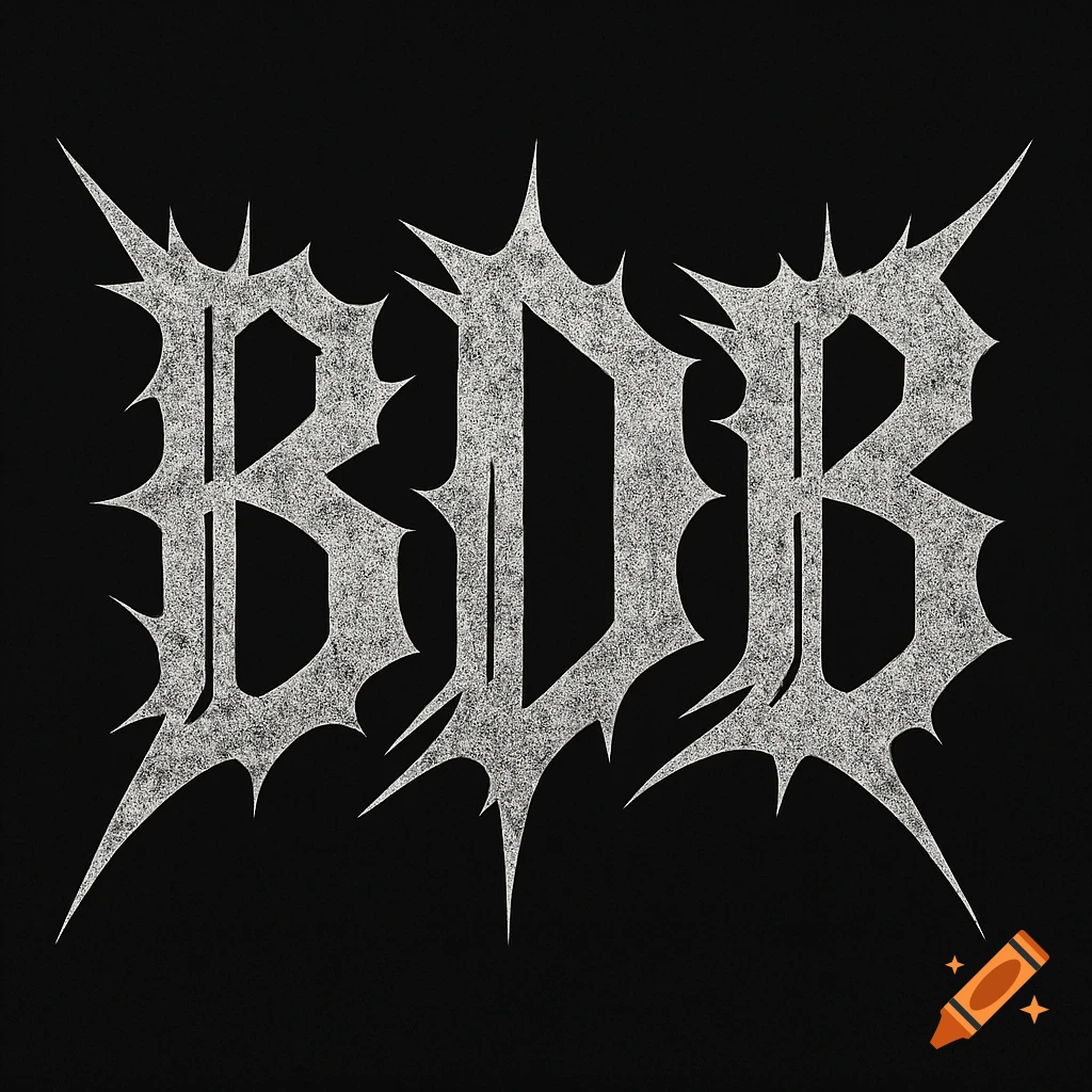 Stylized metal band logo for "BDB". on Craiyon