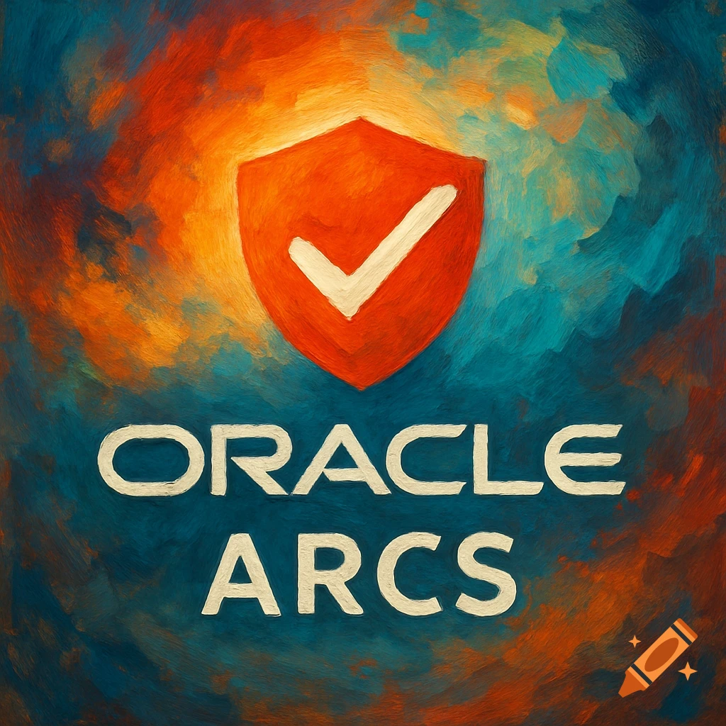 Logo with a shield and a checkmark symbol above the text 'ORACLE ARCS ...