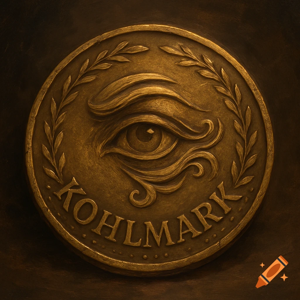 A close-up of an old, golden coin featuring an eye symbol in the center ...