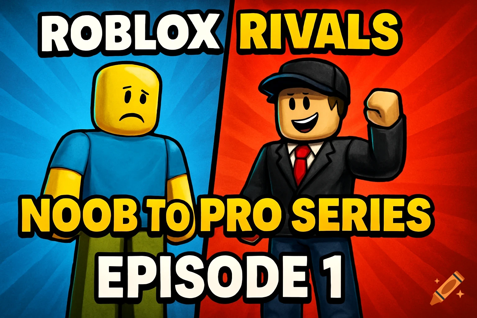 Roblox Rivals Noob To Pro Series thumbnail with characters and text on ...