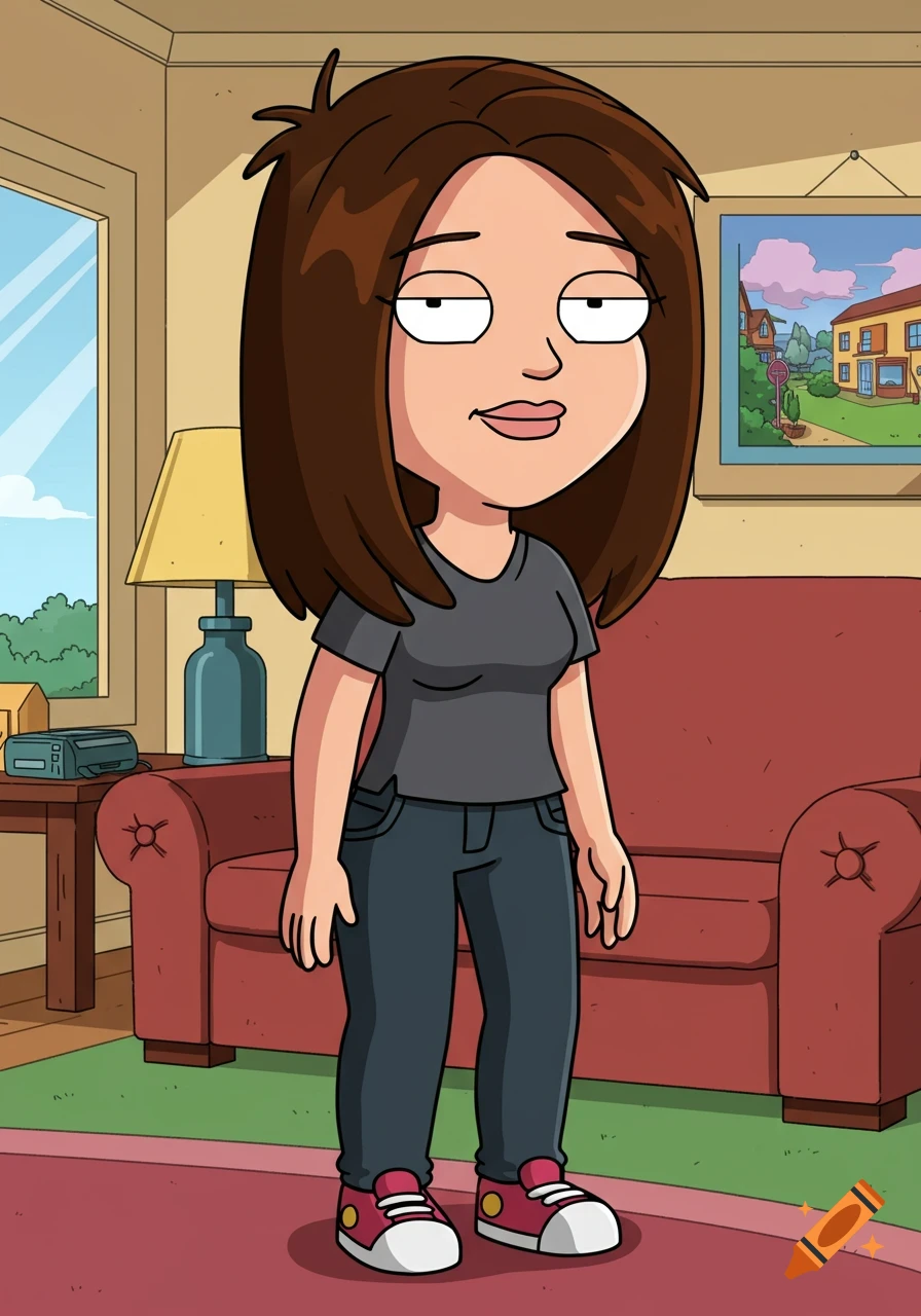 Cartoon character in the style of American Dad resembling Hayley Smith ...