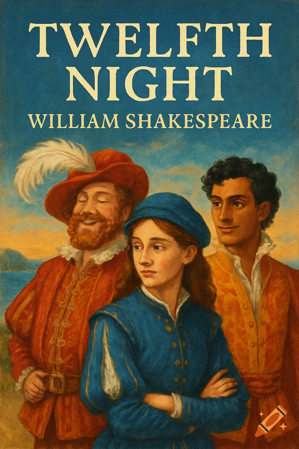 Book cover illustration for Twelfth Night by William Shakespeare ...