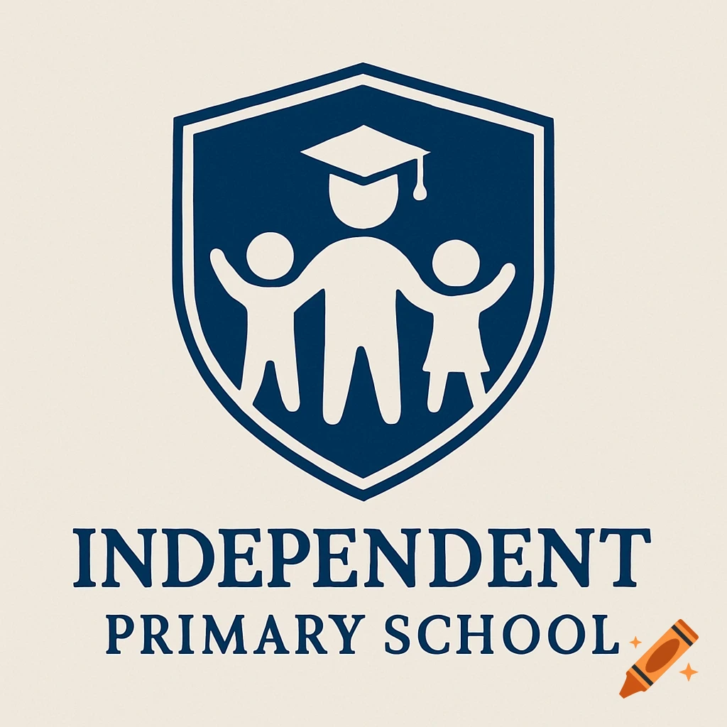 Logo for an independent primary school, featuring a shield with simple ...