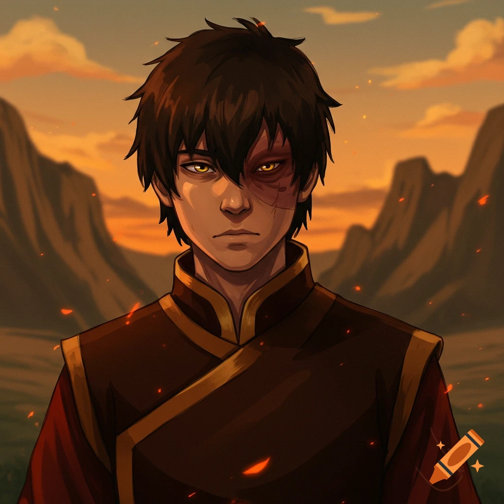 Illustration of Zuko from Avatar: The Last Airbender with a scar ...