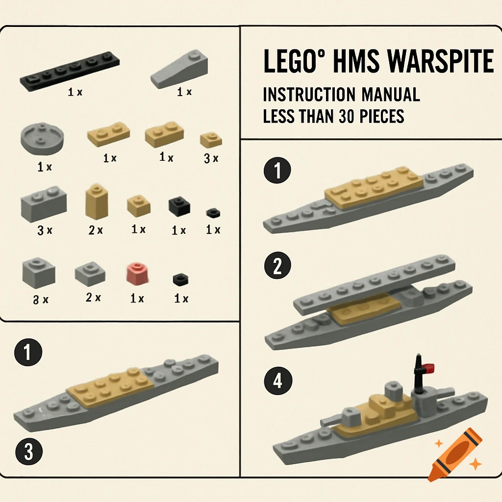 LEGO instruction manual page showing parts list and steps to build a ...