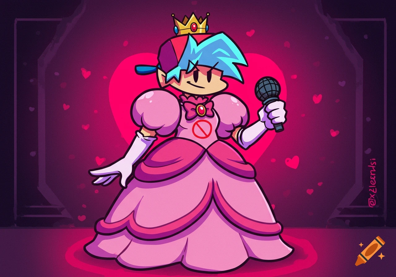 Cartoon character Boyfriend from Friday Night Funkin' dressed as ...