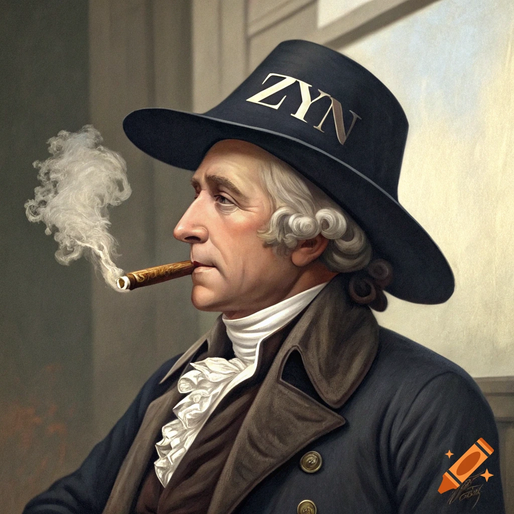Painting of a historical figure smoking a cigar and wearing a hat with ...
