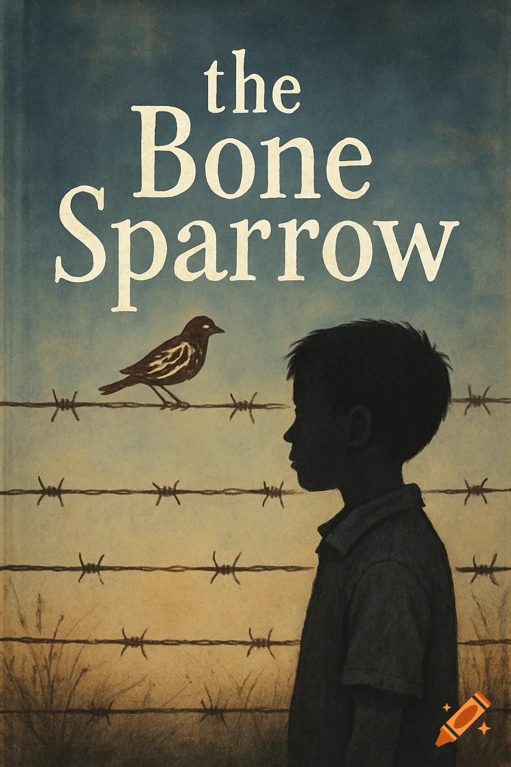 Book cover illustration of a silhouetted boy and a bird perched on ...