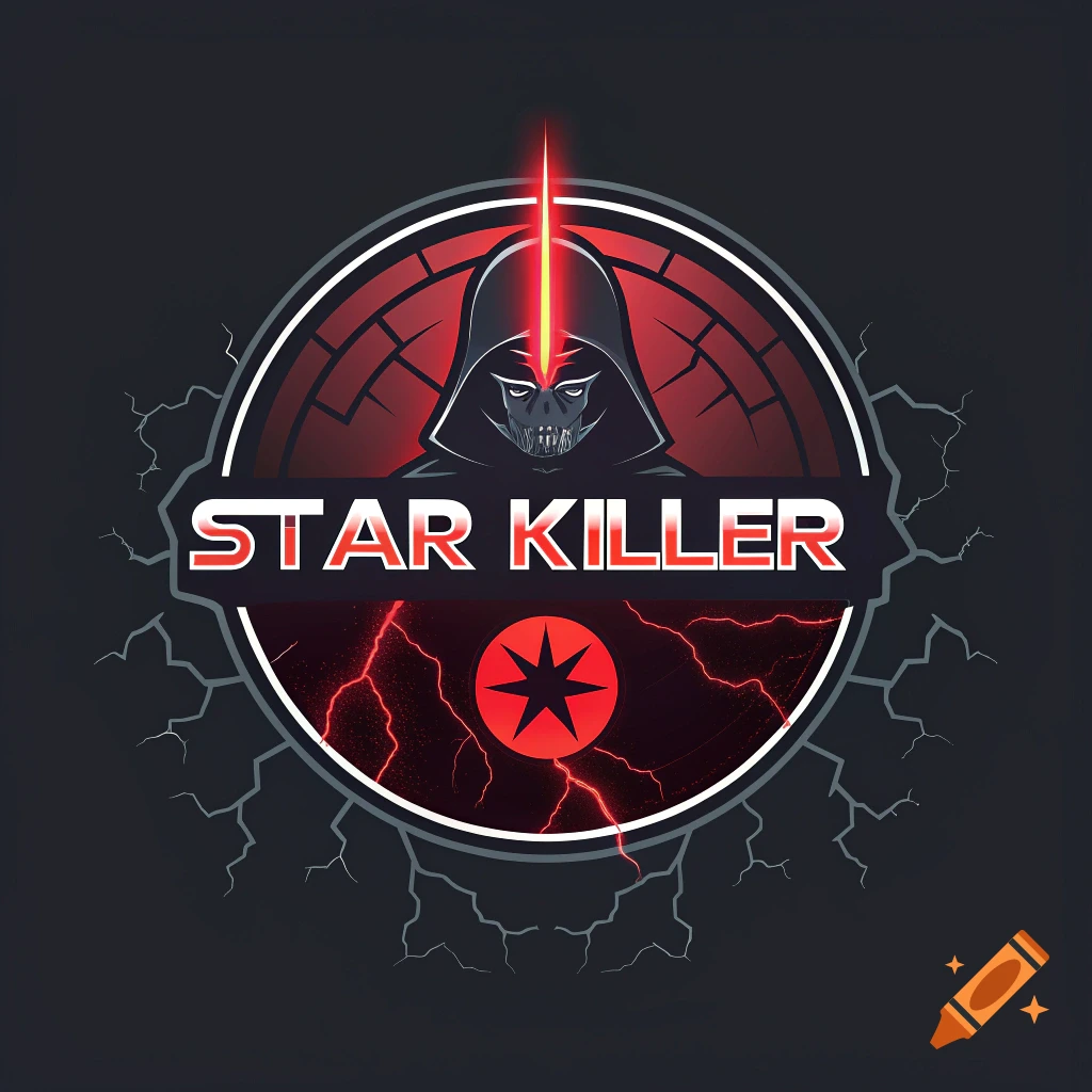 Logo featuring a dark figure's head and the text STAR KILLER with ...