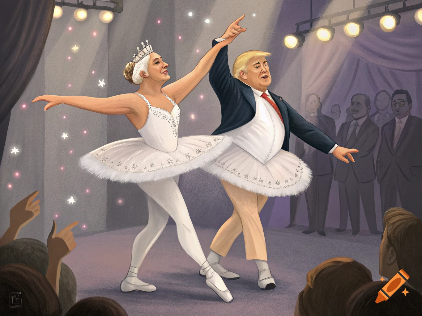 Illustration of Donald Trump and Benjamin Netanyahu dressed as ...