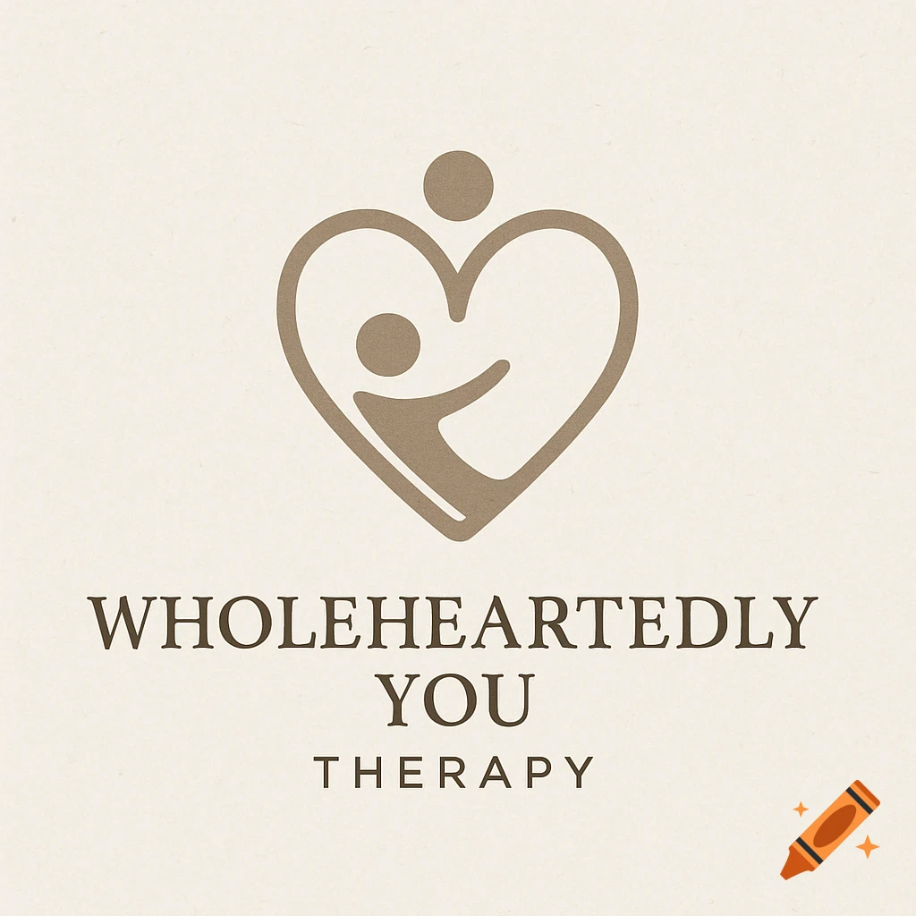 A logo featuring abstract figures inside a heart shape, with the text ...