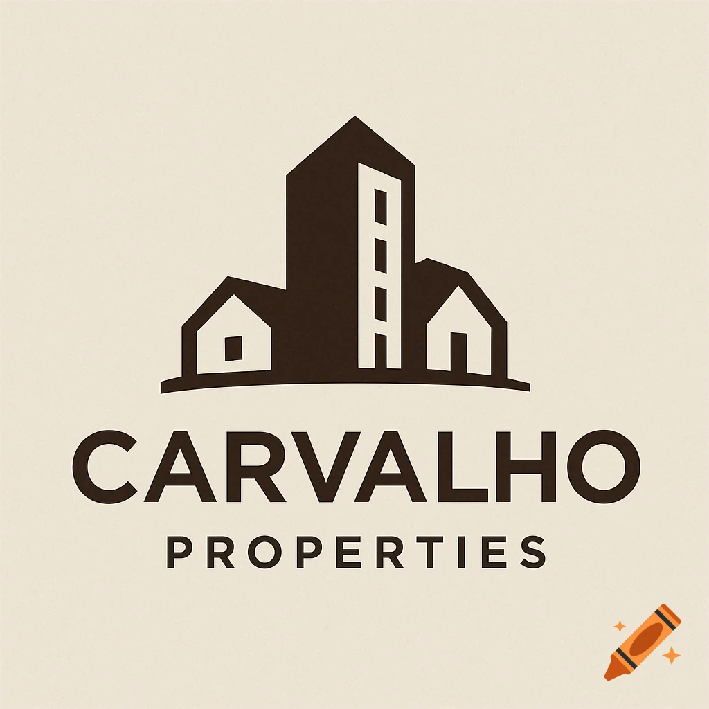 Logo for Carvalho Properties featuring dark brown abstract buildings ...