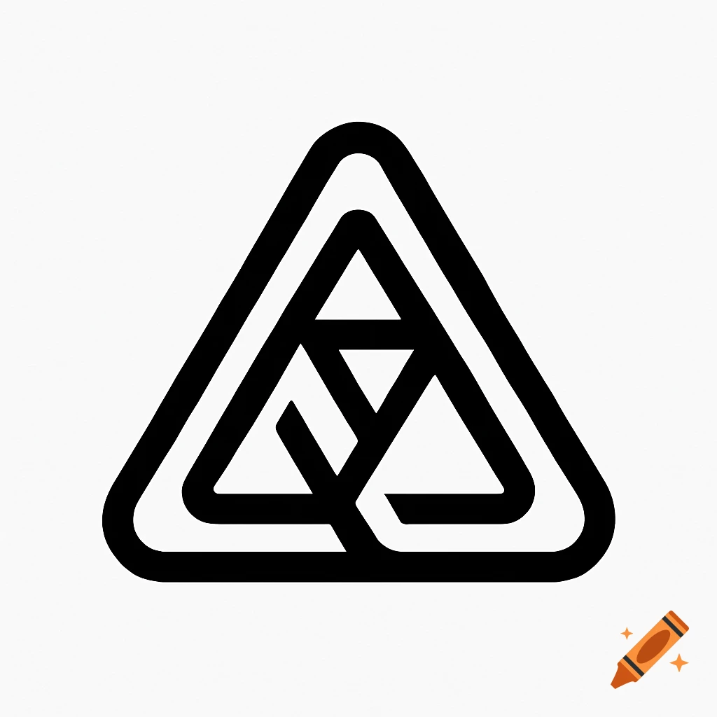 Black and white geometric logo with interlocking triangles inside a ...