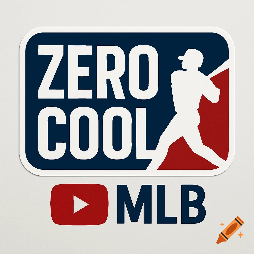 Logo for Zero Cool MLB featuring text and a baseball player silhouette on Craiyon