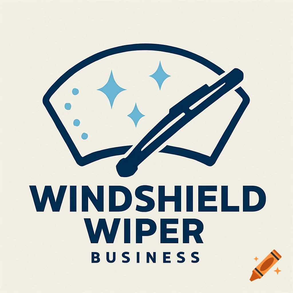 Logo for Windshield Wiper Business featuring a wiper cleaning a ...