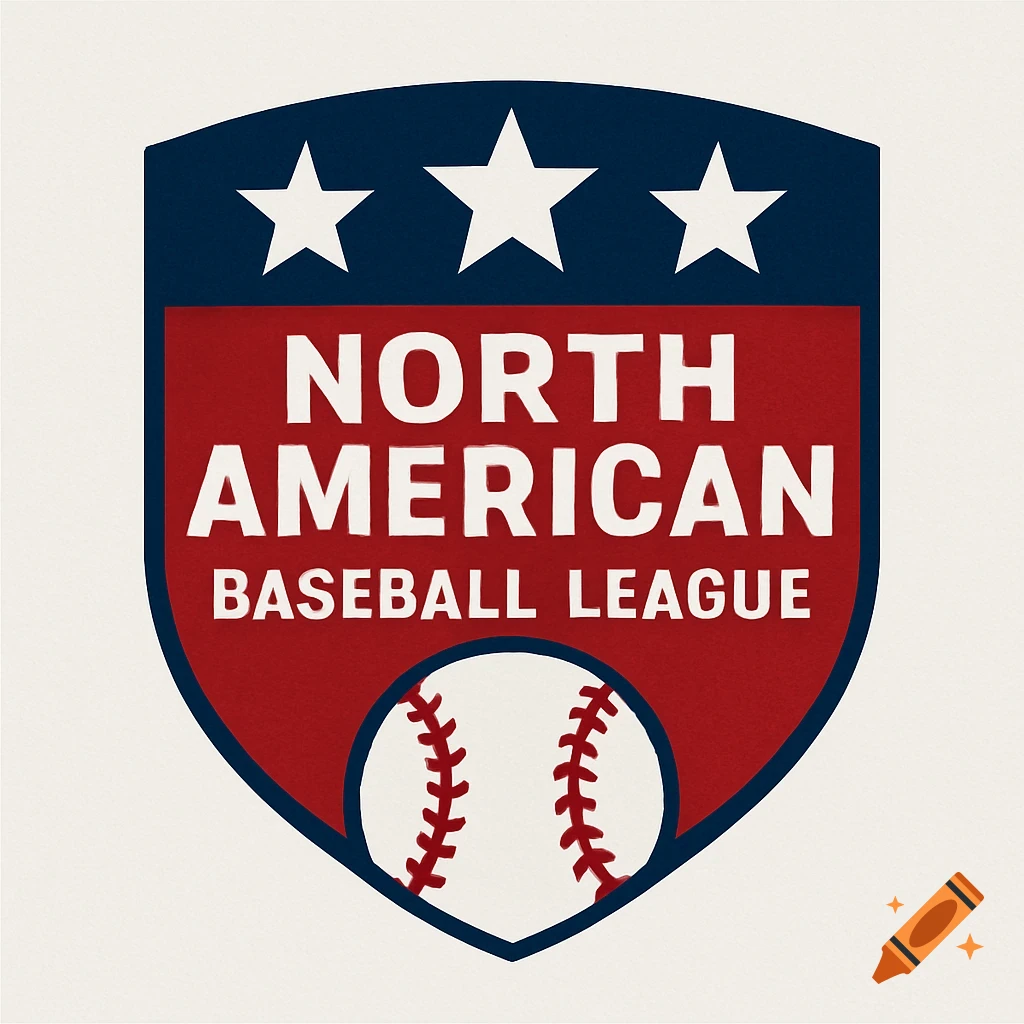 Logo for North American Baseball League with stars and a baseball. on ...