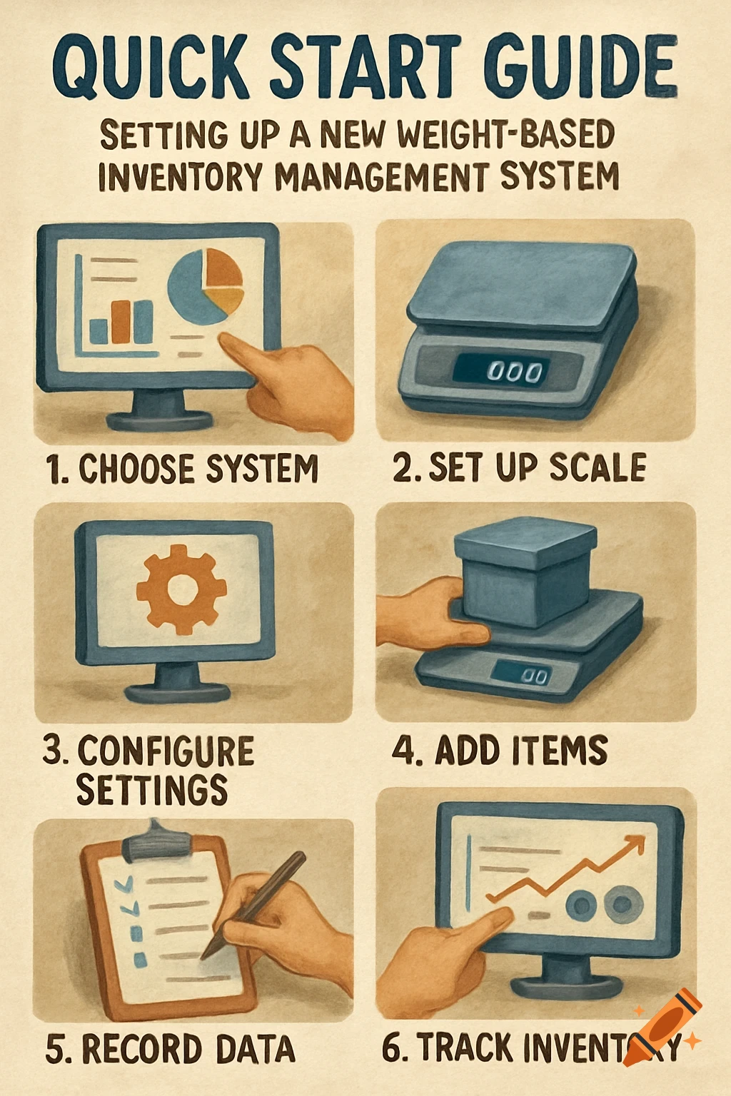 Illustrated quick start guide for setting up a weight-based inventory ...