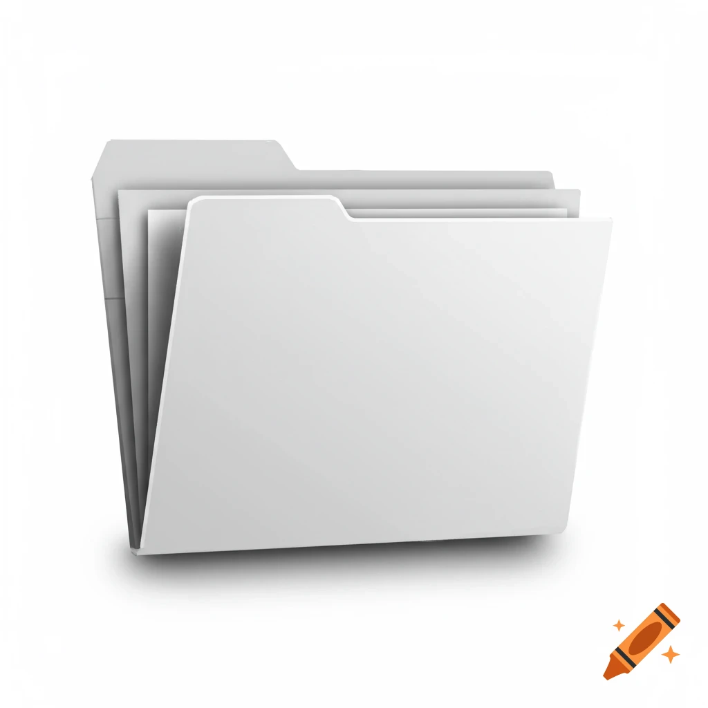 A minimalist white file folder with documents. on Craiyon