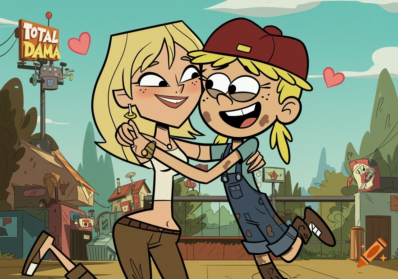 Cartoon crossover fan art of Lindsay from Total Drama and Lana Loud ...