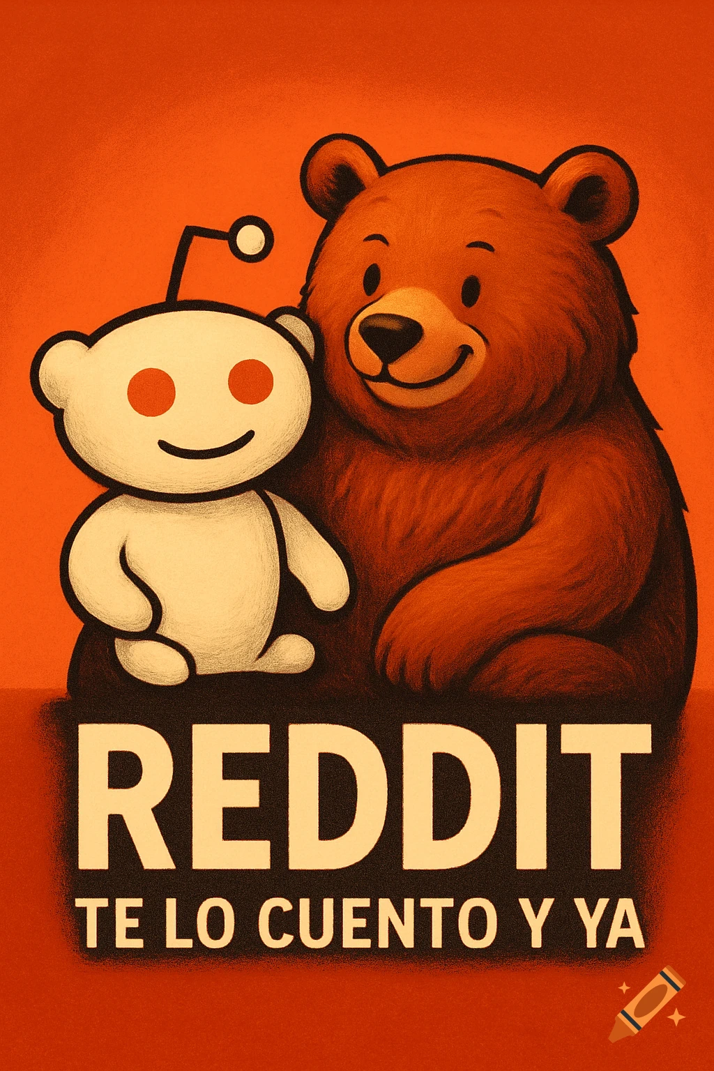 Illustration of the Reddit mascot Snoo sitting next to a friendly bear ...