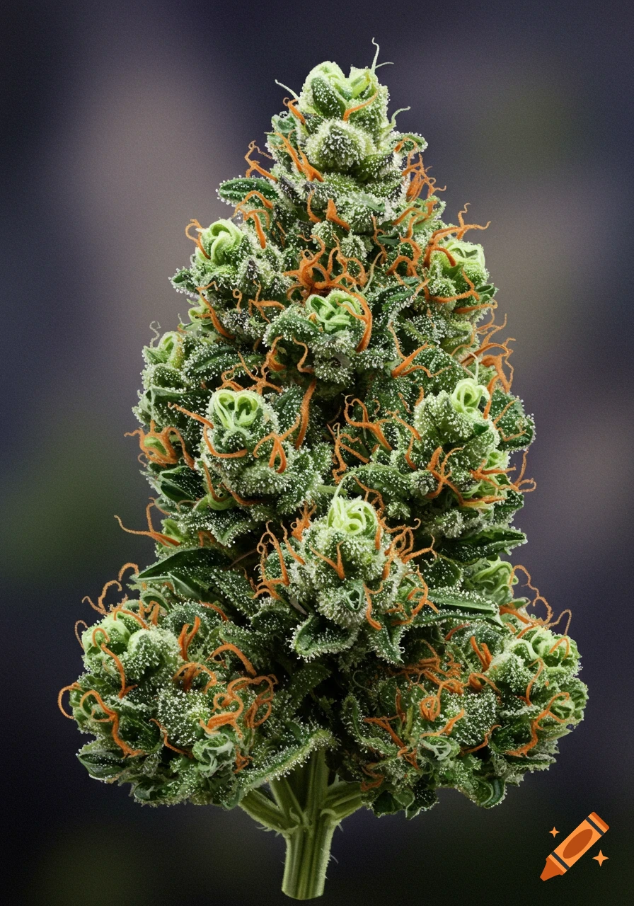 Close-up photorealistic image of a cannabis flower bud on Craiyon
