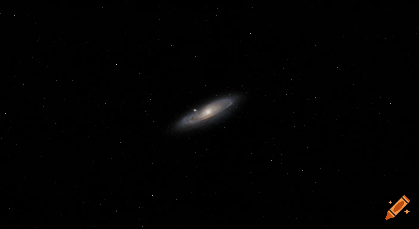 The Andromeda galaxy is seen surrounded by stars in deep space. on Craiyon