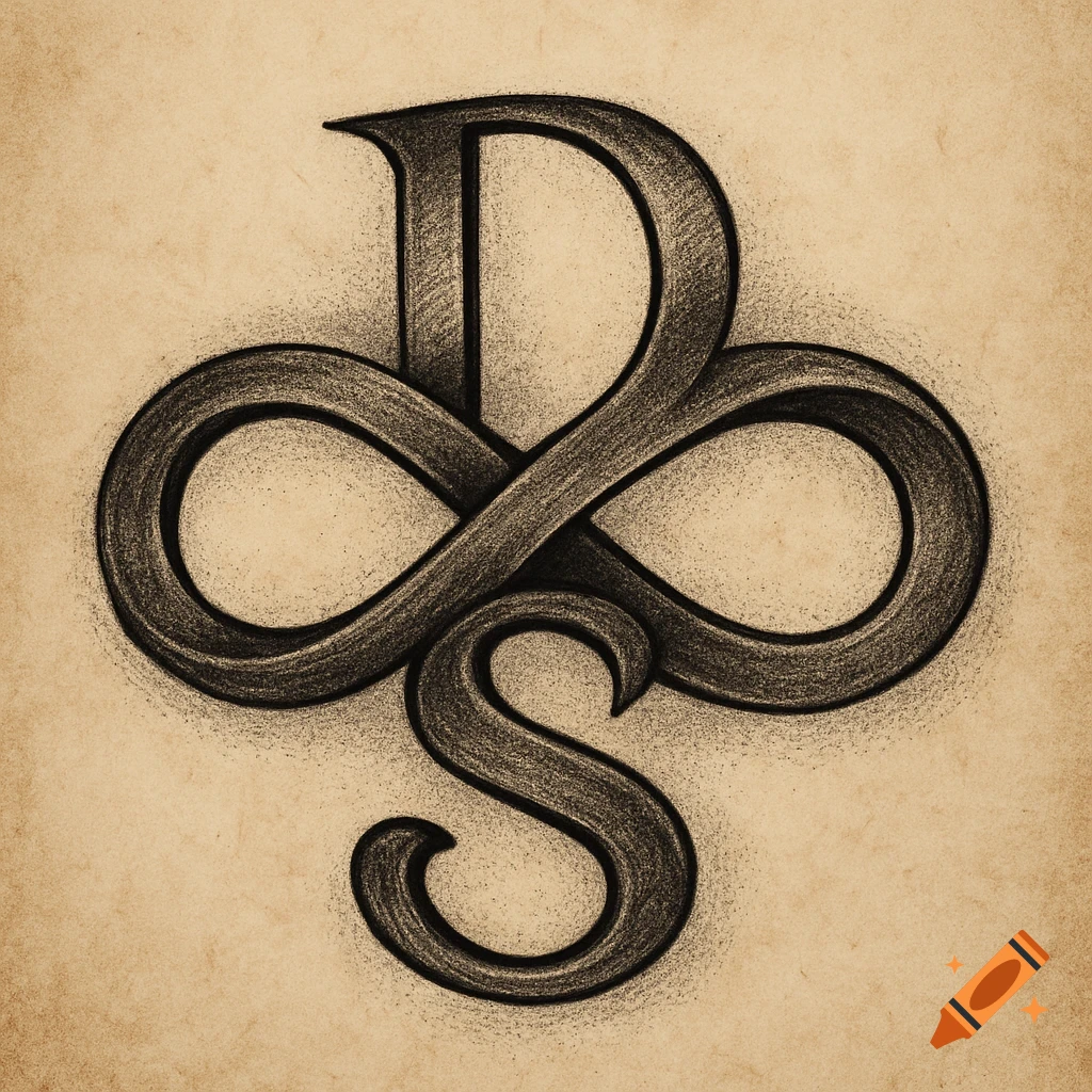 Monogram logo with letters D and S intertwined with an infinity symbol ...