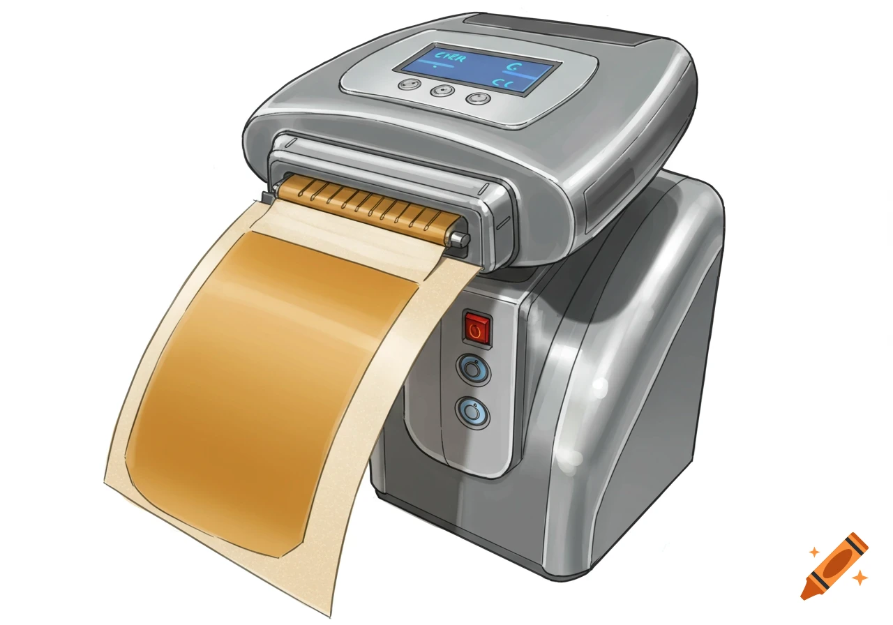 An illustration of a full body waxing machine with a roll of wax on Craiyon
