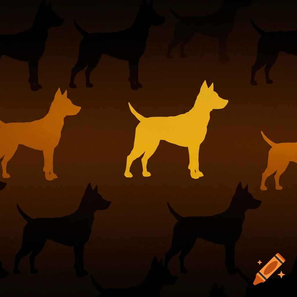 A repeating pattern of dog silhouettes with a gradient background. on ...