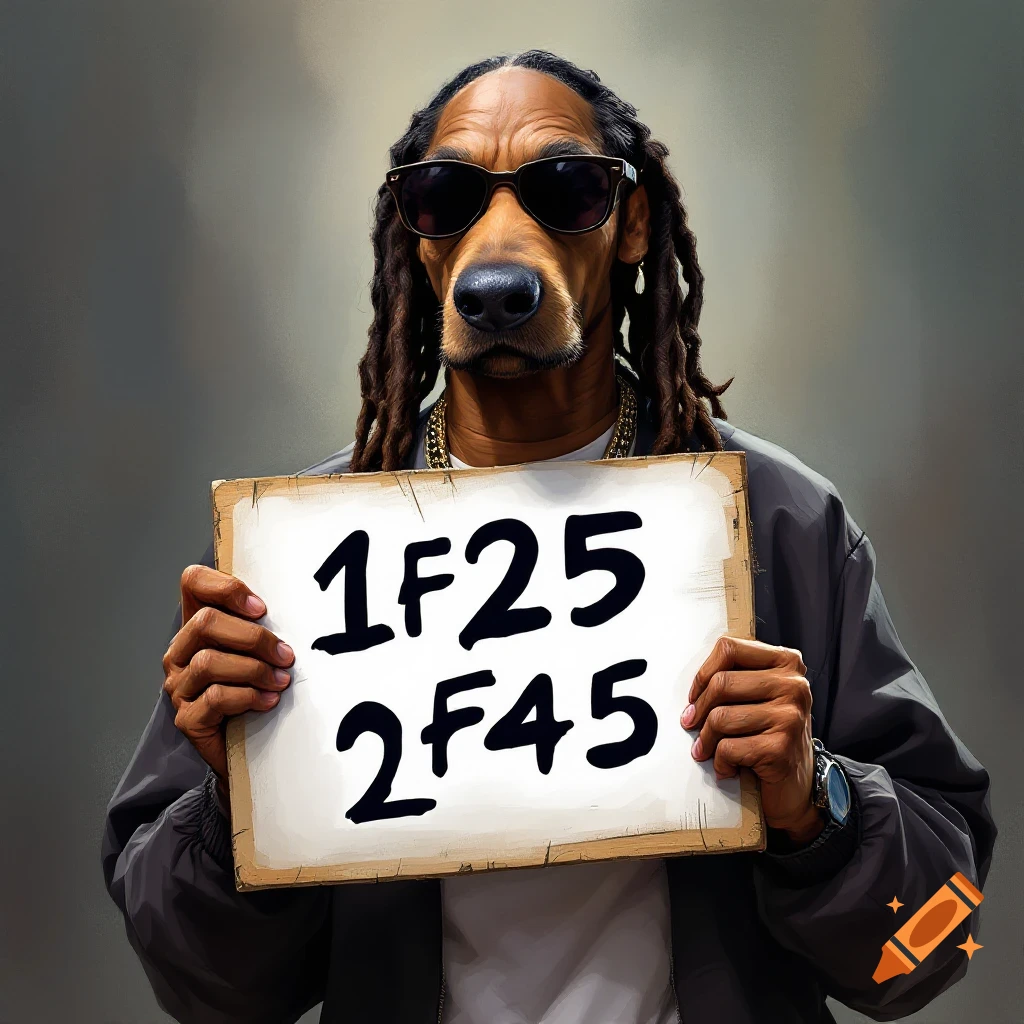 A dog with dreadlocks and sunglasses, resembling Snoop Dogg, holds a ...