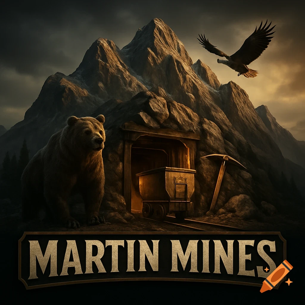 Hyperrealistic logo for Martin Mines with a bear and eagle by a ...
