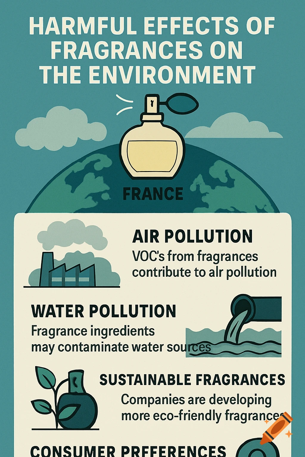 Infographic illustration on harmful environmental effects of fragrances ...