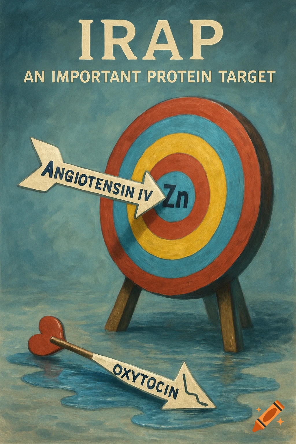 Painted illustration: Science concept with archery target, arrows ...