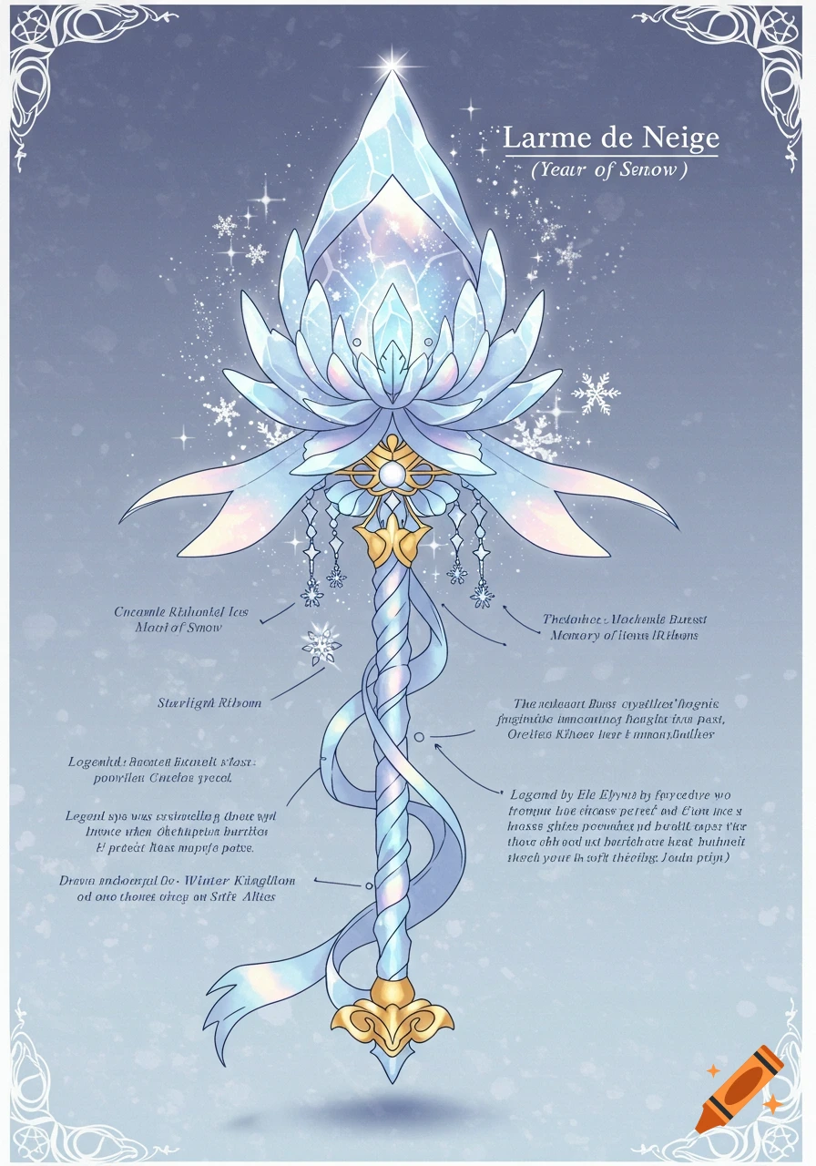 Illustration of a magical fantasy weapon resembling a staff or scepter ...