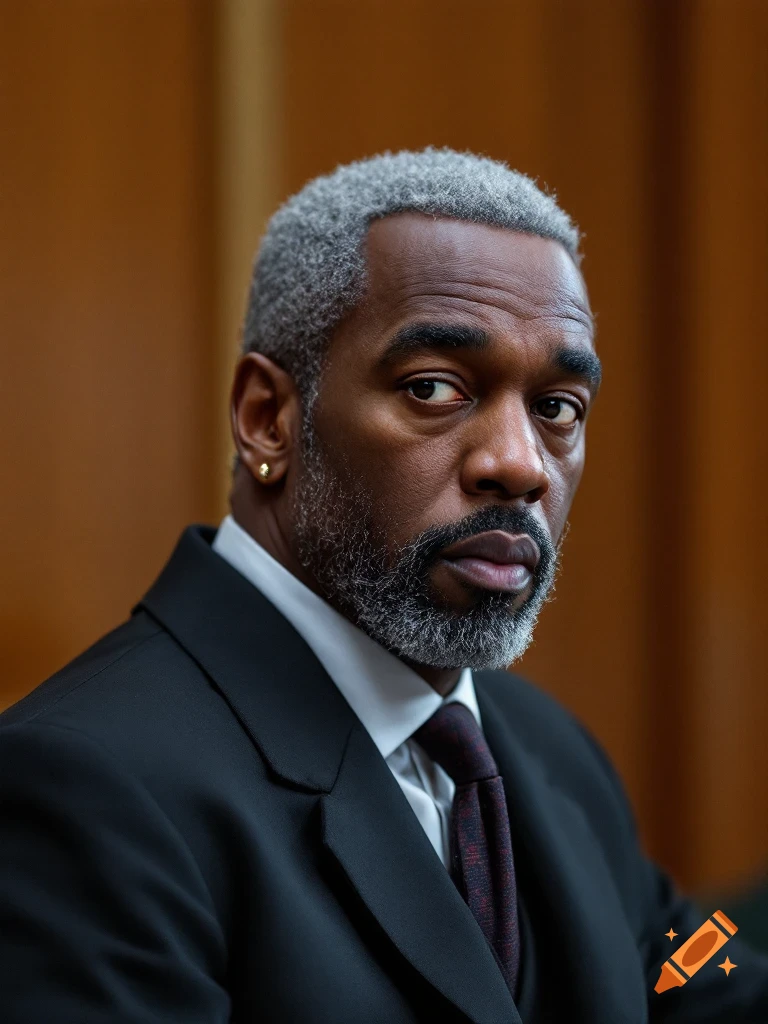 Photorealistic portrait of a man in a suit looking sideways. on Craiyon