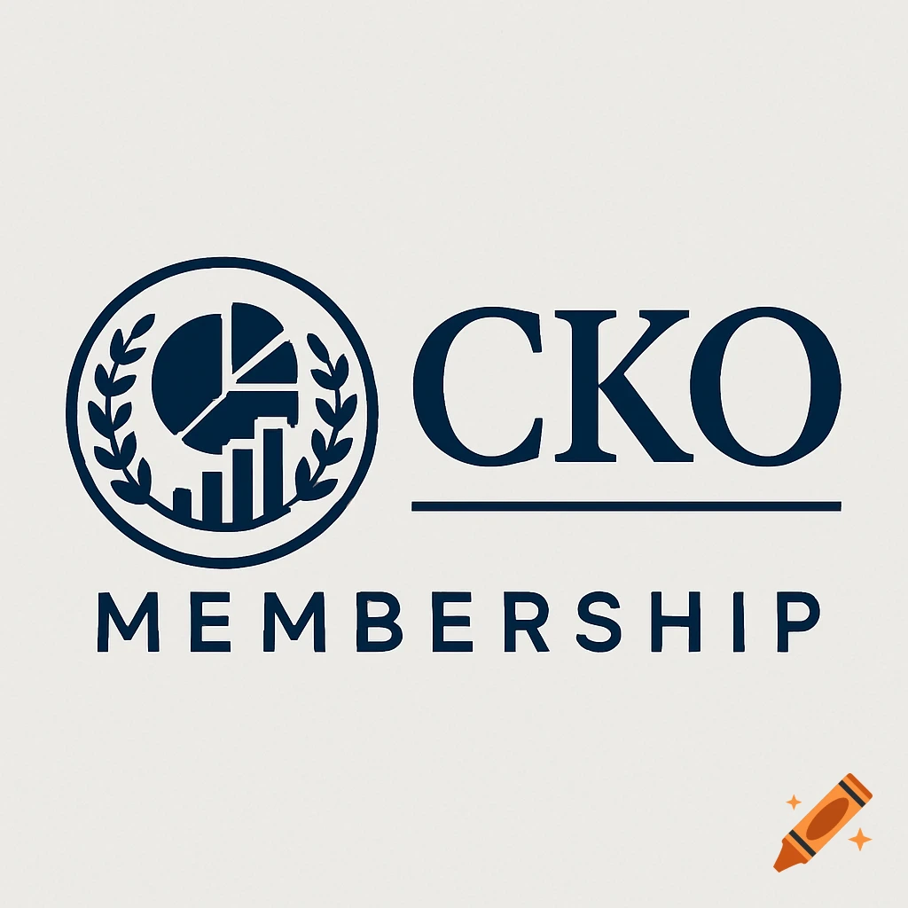 Logo for CKO Membership featuring text and a graphic symbol. on Craiyon