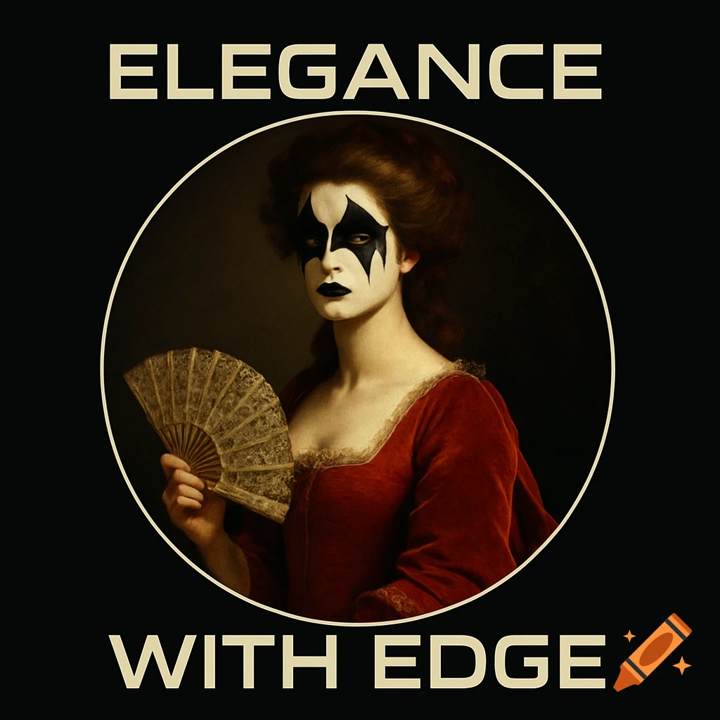 Portrait of a woman with dramatic face makeup and historical dress ...