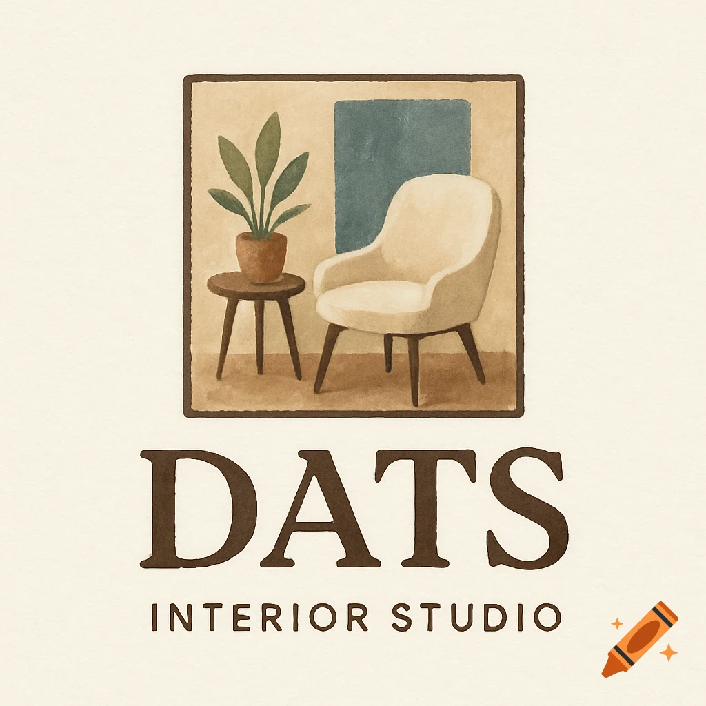 Illustration logo for DATS Interior Studio featuring an armchair and ...