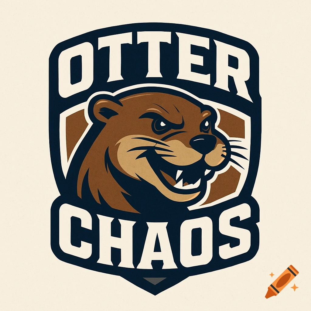 Logo with an otter mascot for Otter Chaos. on Craiyon