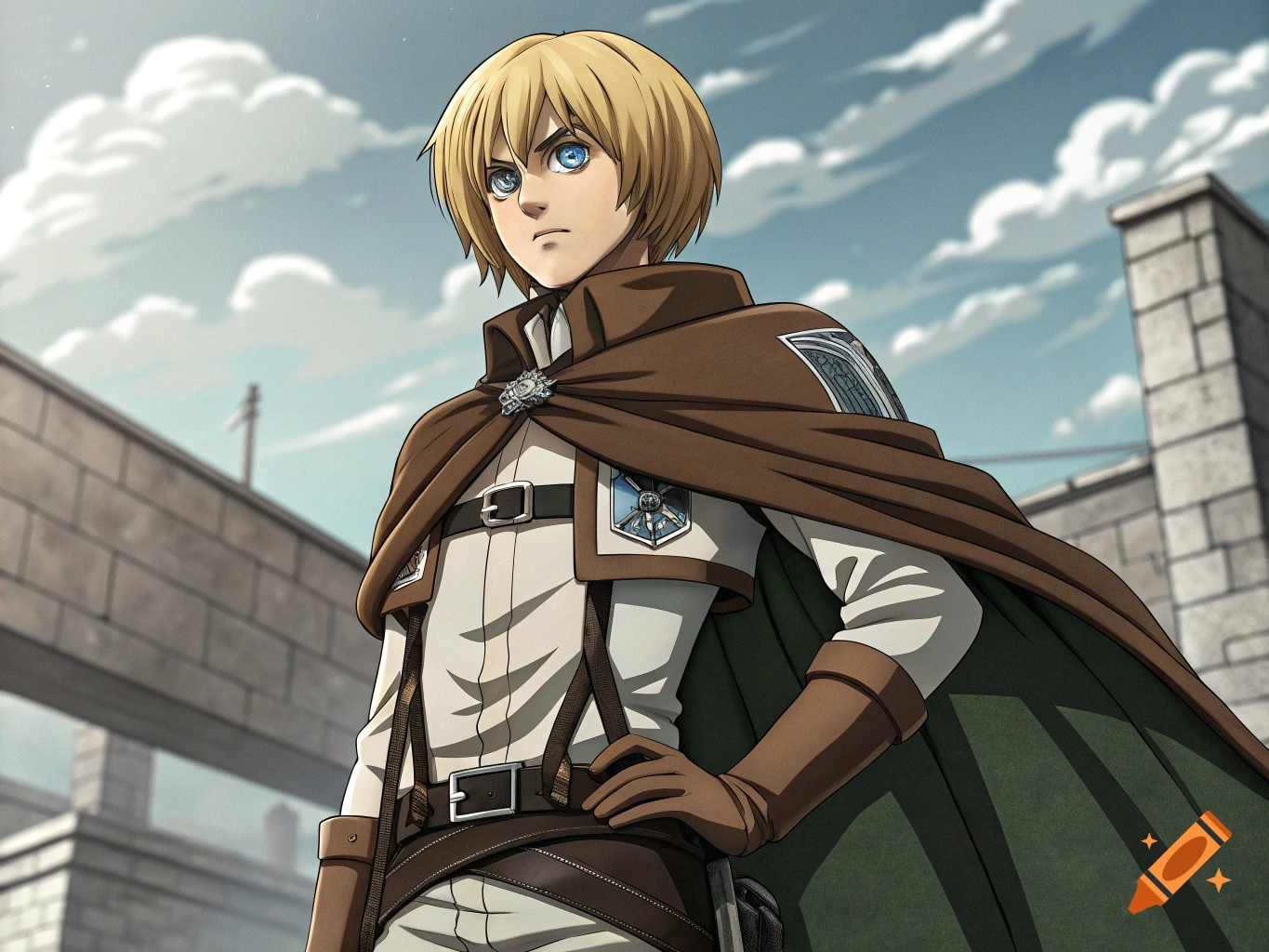 An anime character resembling Armin Arlert from Attack on Titan in ...