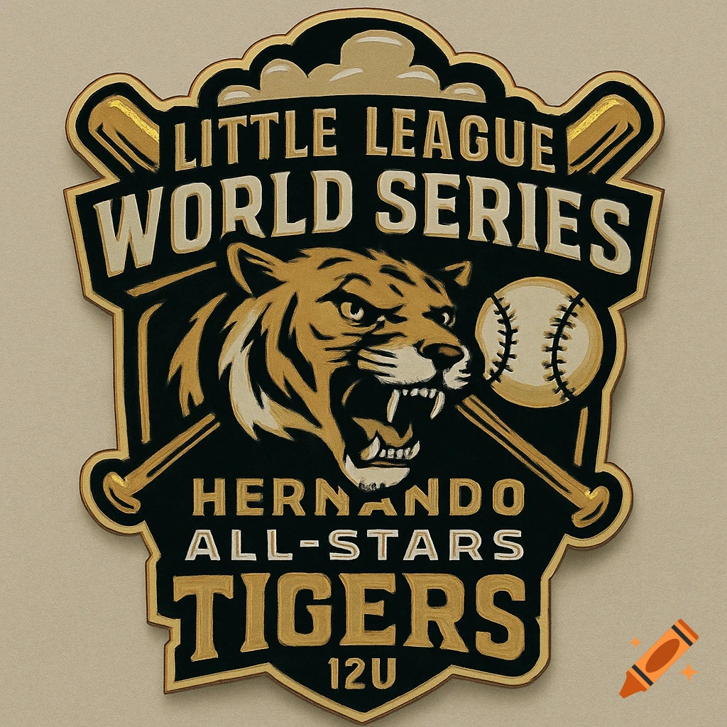 Baseball logo for Hernando All-Stars Tigers 12U team with a roaring ...