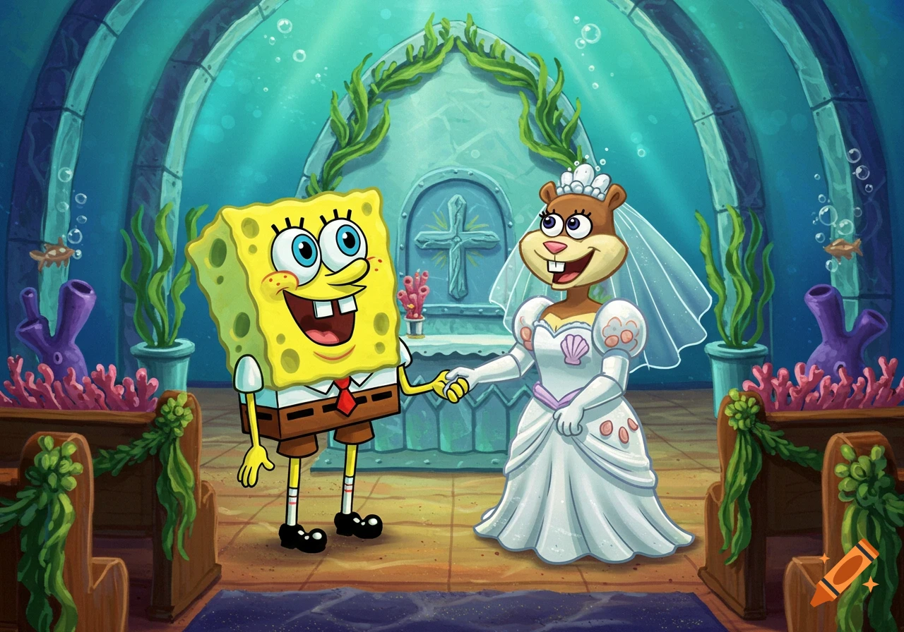 Spongebob and sandy wedding | Honestweddingadvice.com