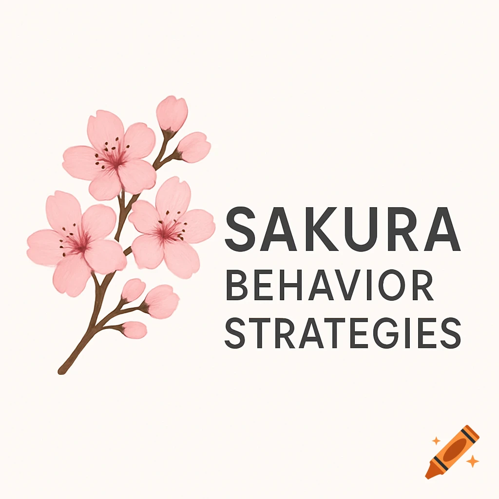 Logo with watercolor cherry blossoms and the text SAKURA BEHAVIOR ...