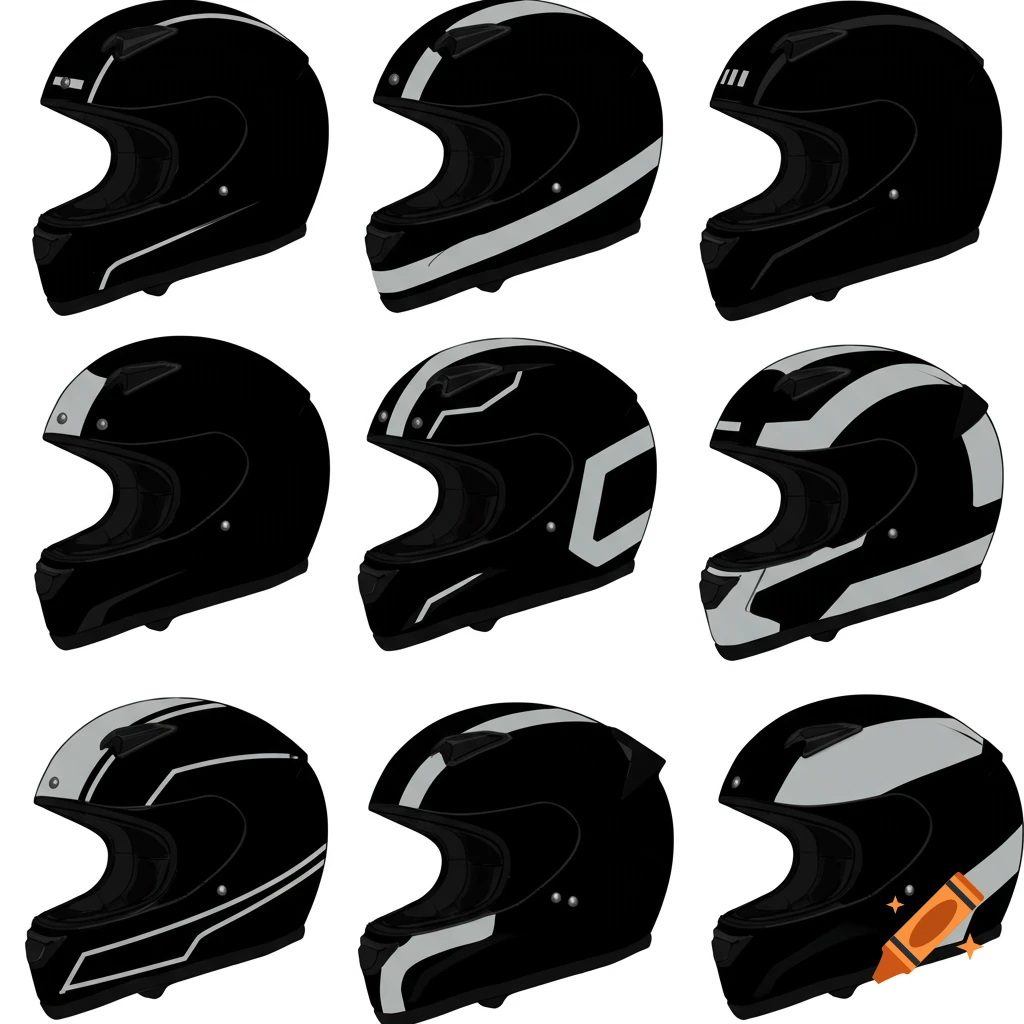 Nine illustrations showing different grey reflective tape designs on ...